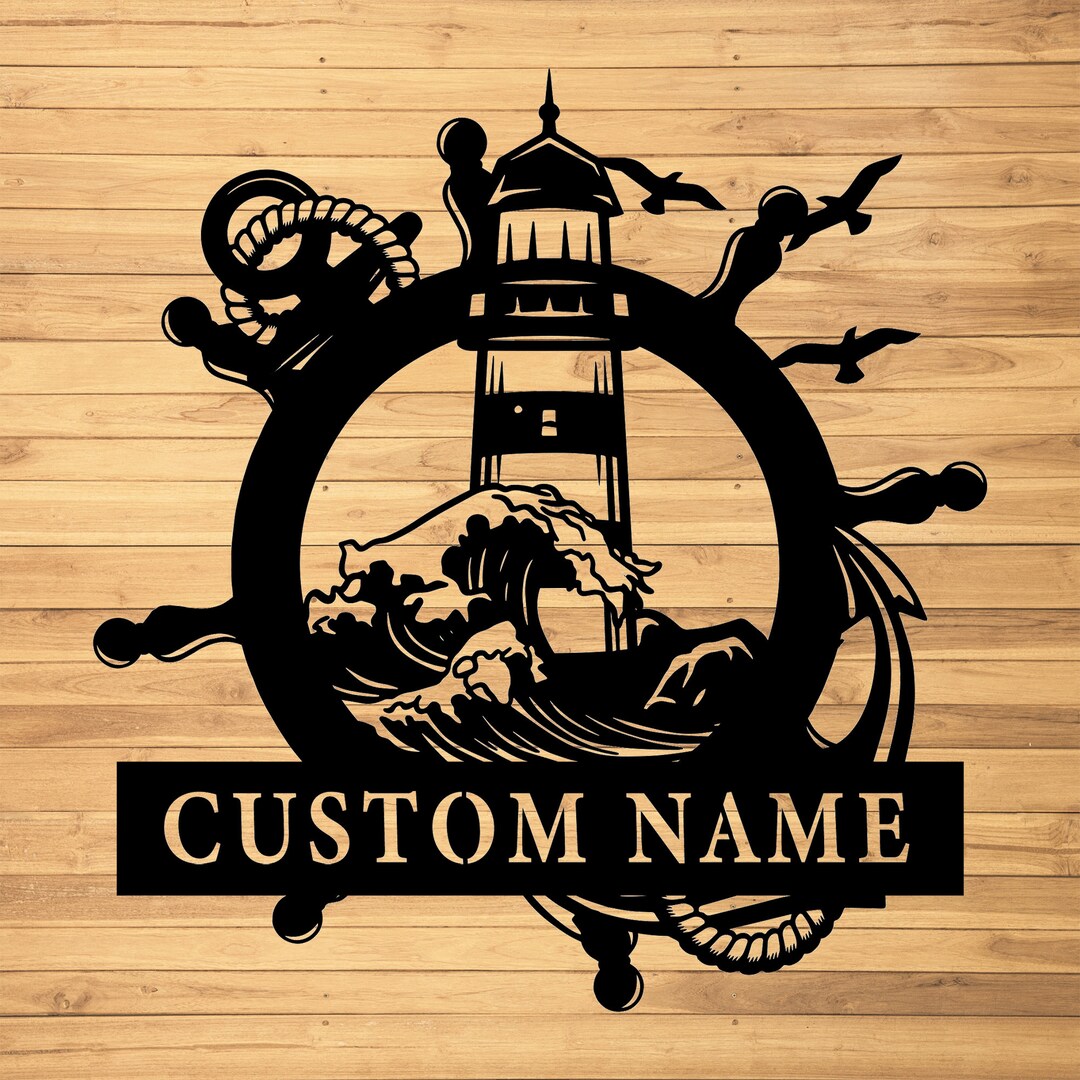 Custom Lighthouse Metal Wall Sign-personalized Lighthouse Metal Art ...