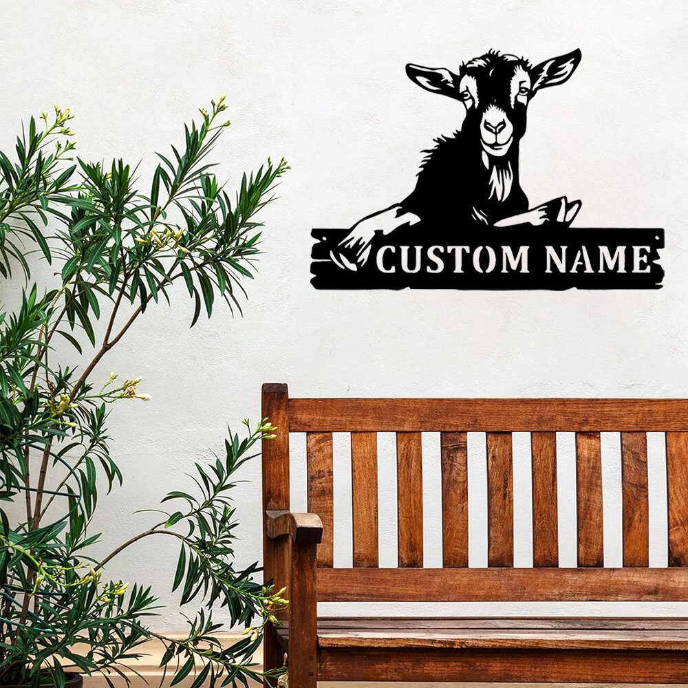 Custom Goat Metal Wall Signs-personalized Goat Metal Wall Art-goat ...
