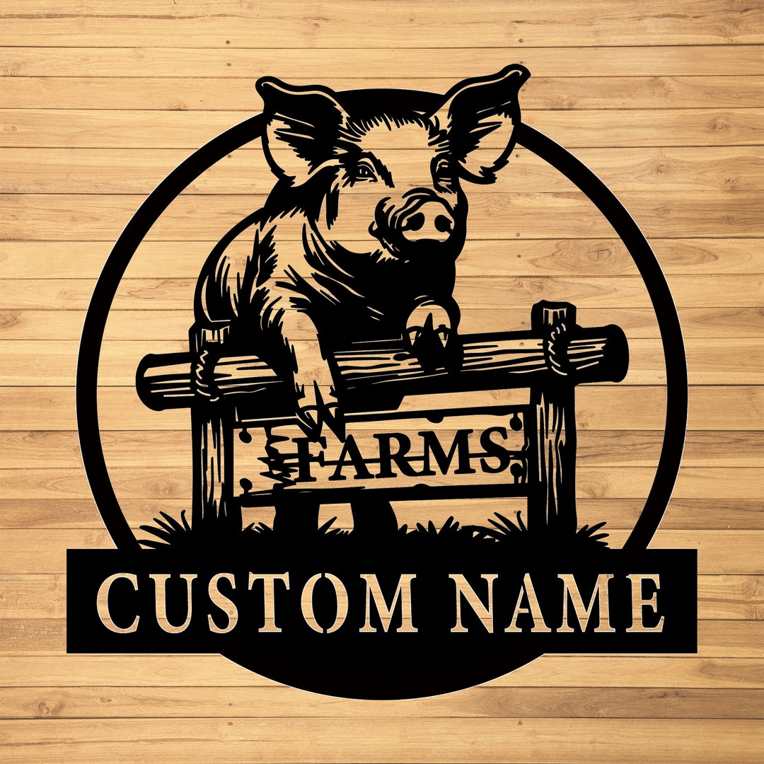 Custom Pig Metal Wall Signs-personalized Pig Metal Wall Art-pig Metal ...