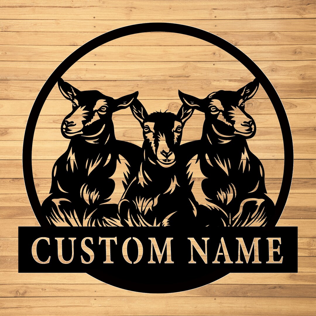 Custom Goat Metal Wall Signs-personalized Goat Metal Wall Art-goat ...