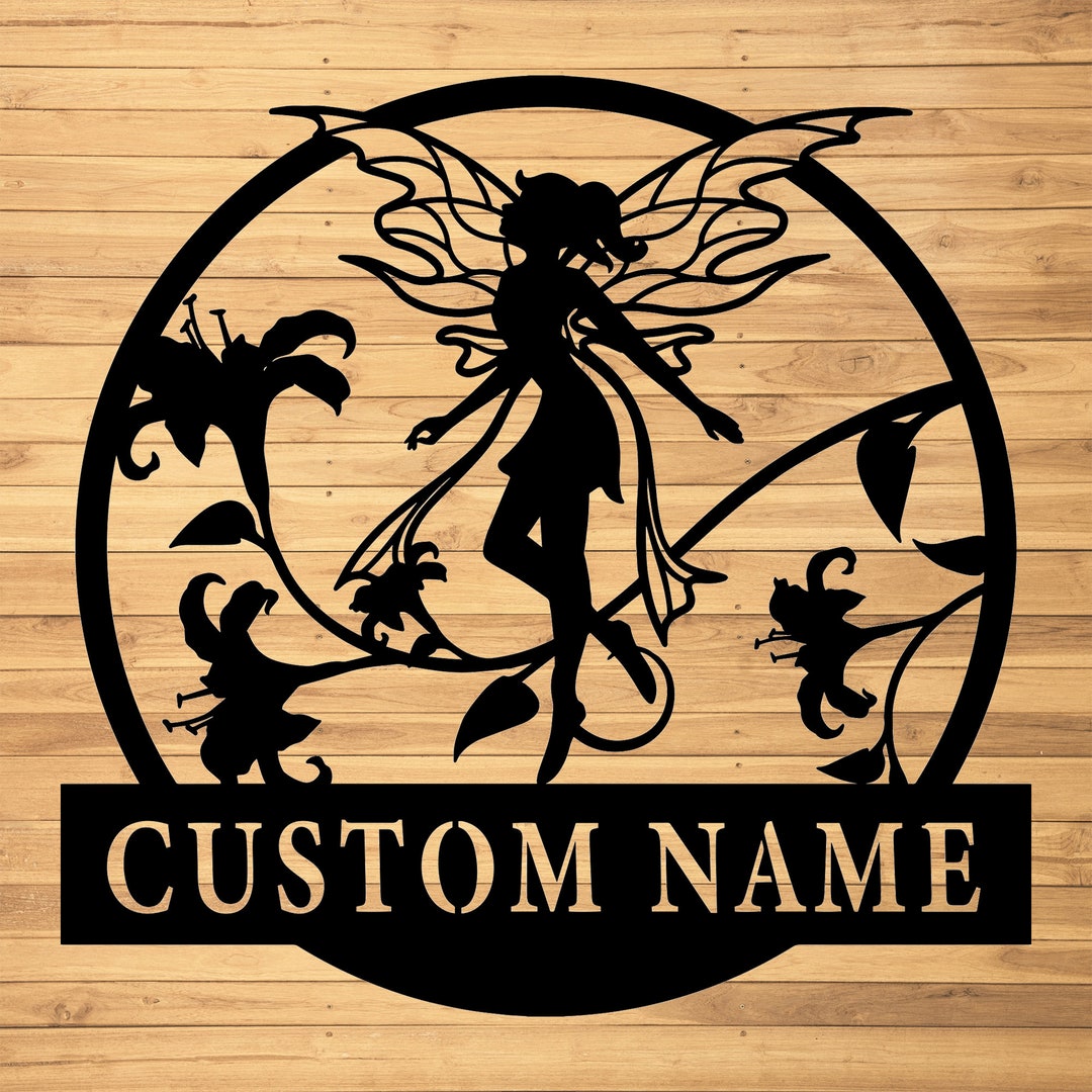 Custom Fairy Metal Wall Sign-personalized Fairy Metal Wall Art-fairy ...