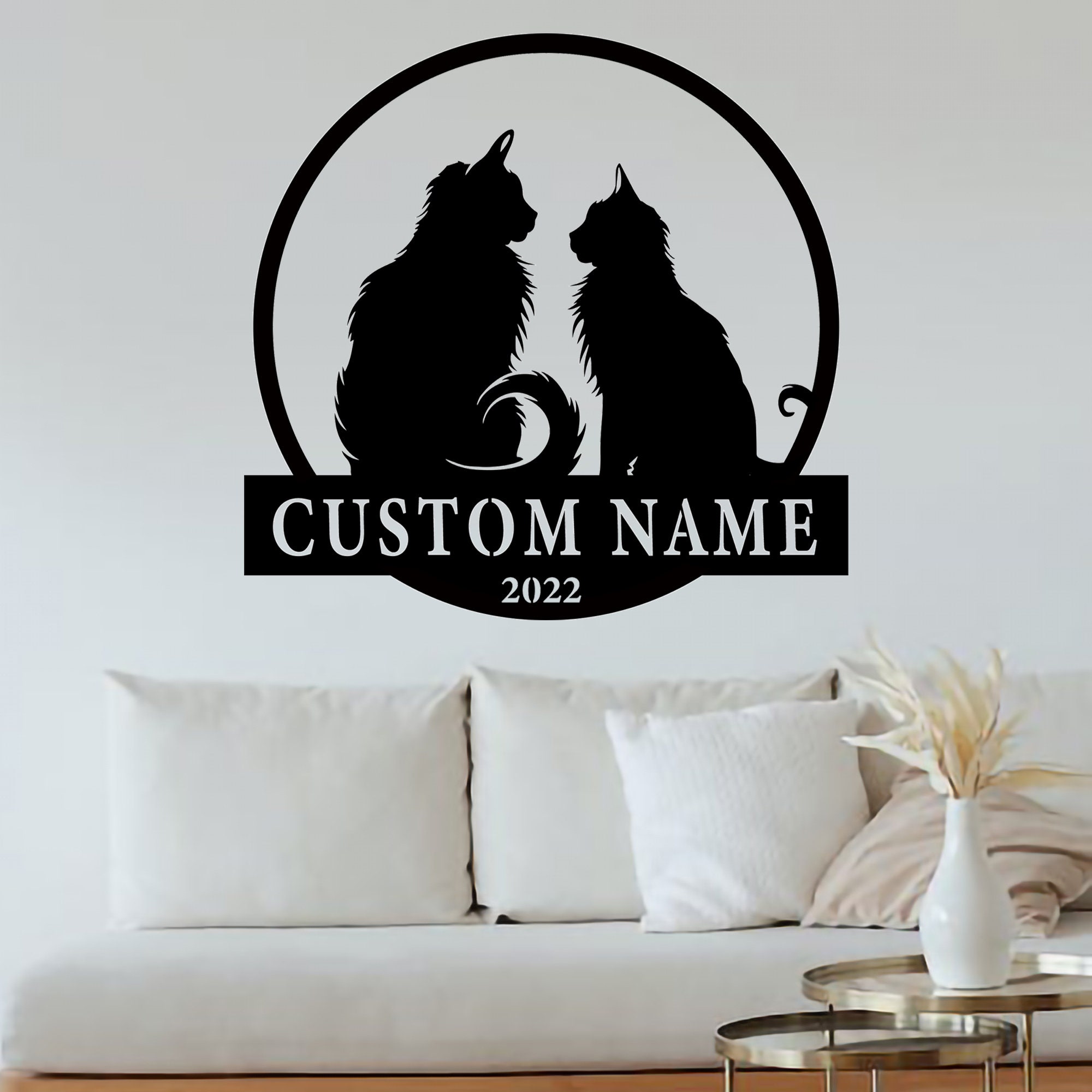 Custom Cat Metal Wall Signs-personalized Cat Metal Wall Art-cat Lovers ...
