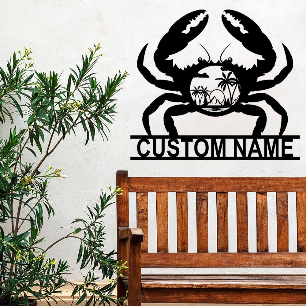 Custom Crab Metal Wall Signs-personalized Crab Metal Wall Art-crab ...