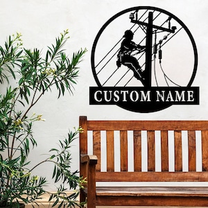 Custom Lineman Metal Wall Sign-personalized Lineman Metal Wall Art ...
