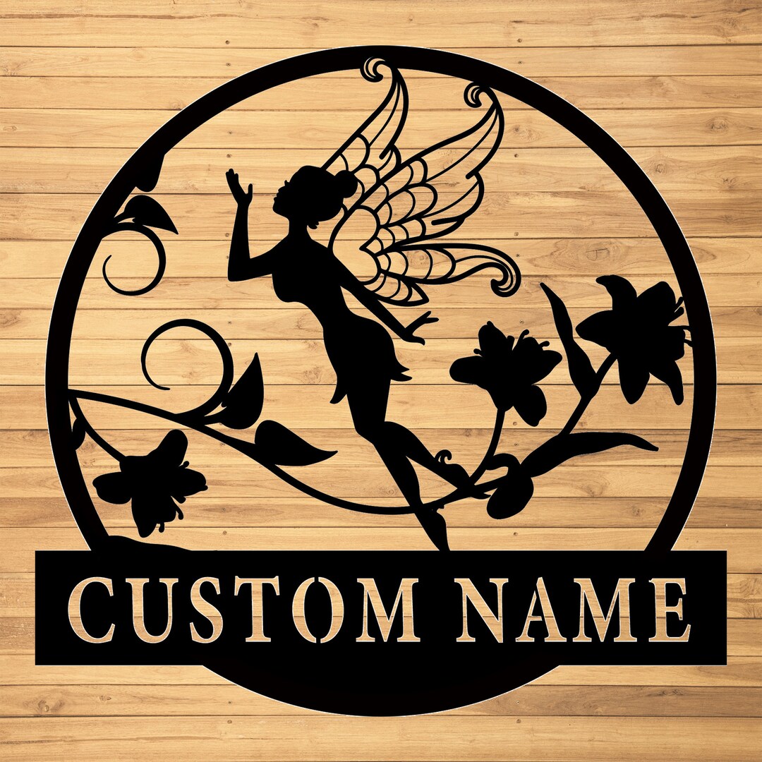 Custom Fairy Metal Wall Sign-personalized Fairy Metal Wall Art-fairy ...