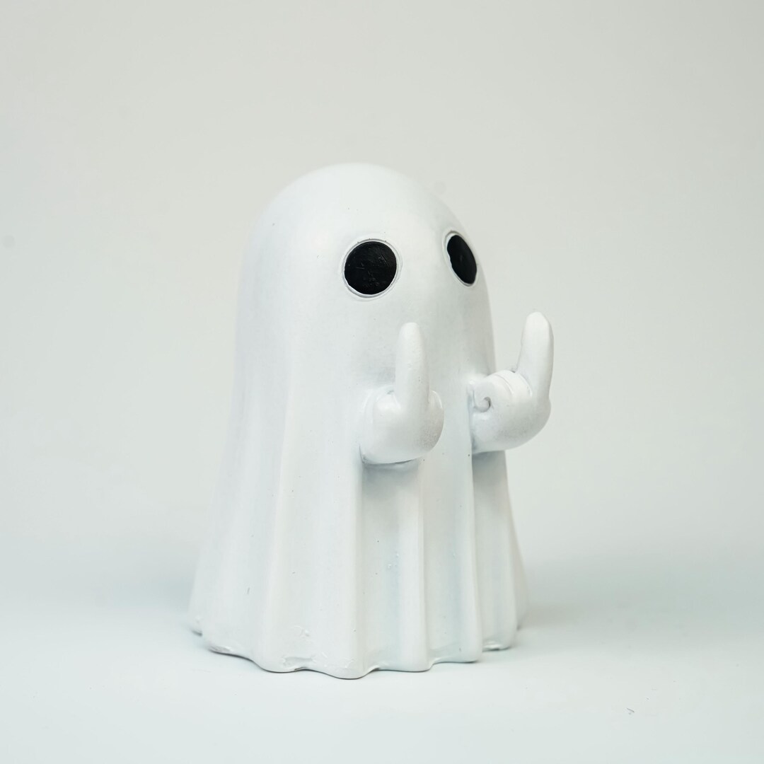 Cute Middle Finger Ghost Resin Ornament for Halloween,spooky and ...