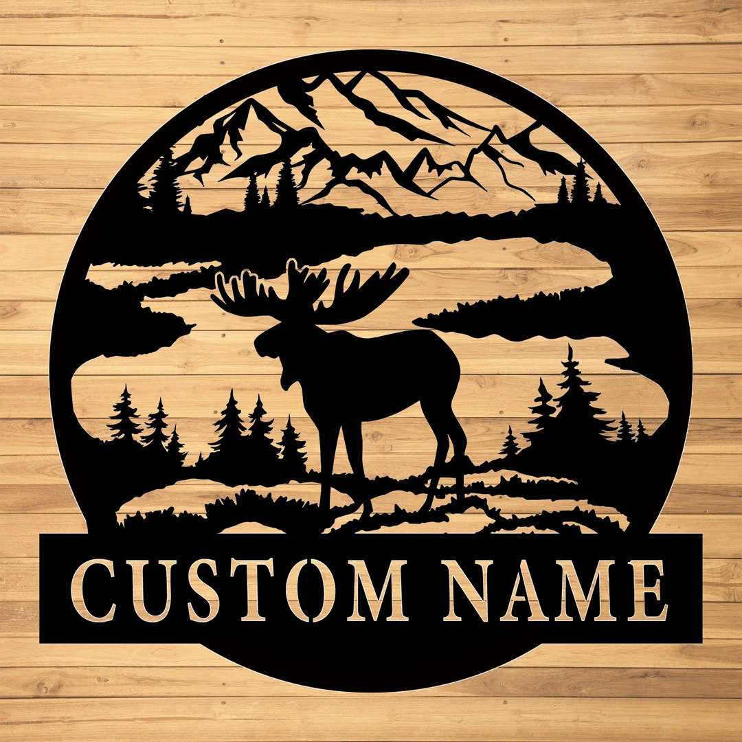 Custom Moose Metal Wall Signs-personalized Moose Metal Wall Art-moose ...