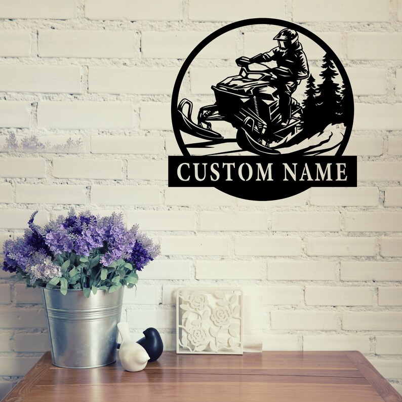 Custom Snowmoblie Metal Wall Signs-personalized Snowmobile Metal Wall ...