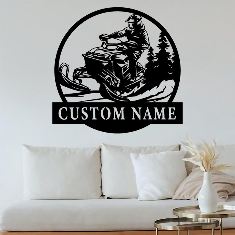 Custom Snowmoblie Metal Wall Signs-personalized Snowmobile Metal Wall ...