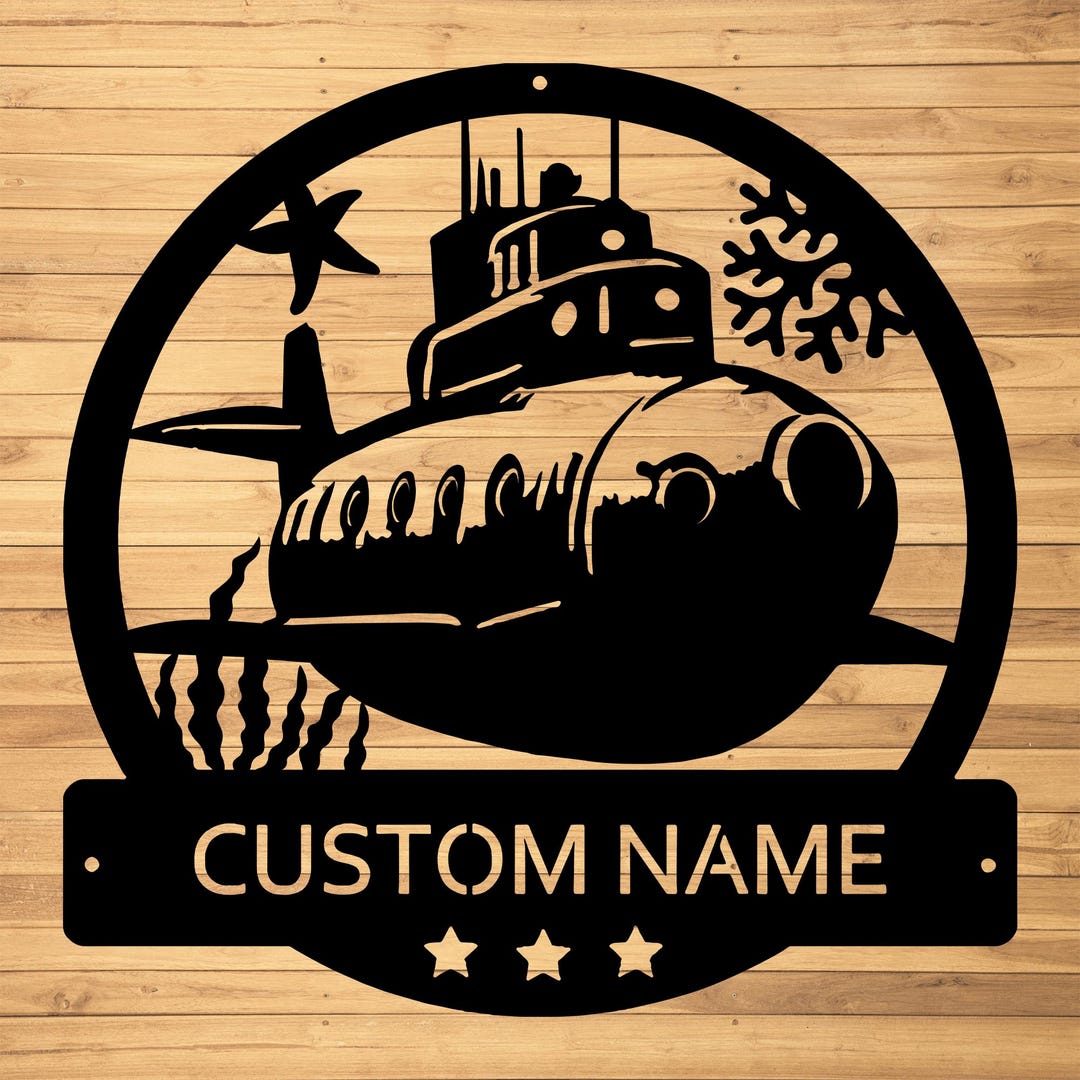 Custom Submarine Metal Wall Sign-personalized Submarine Metal Wall Art ...