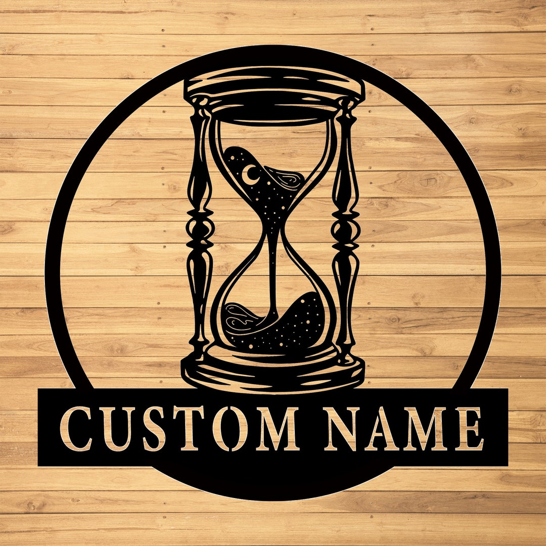 Custom Hourglass Metal Wall Sign-personalized Hourglass Metal Wall Art ...