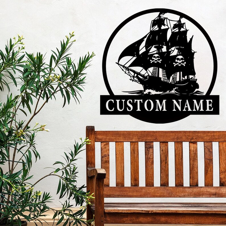 Custom Pirate Ship Metal Wall Sign-personalized Pirate Ship Metal Wall ...