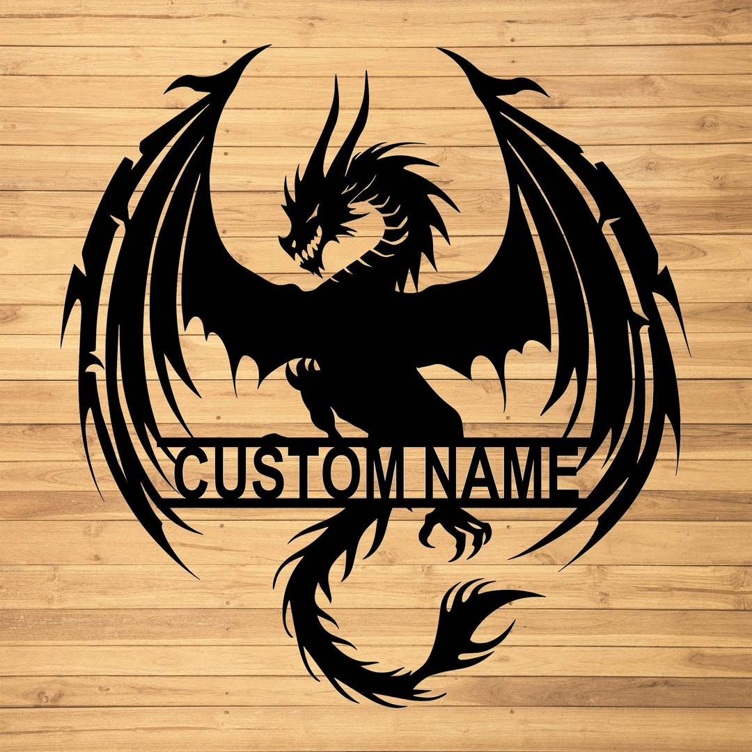 Custom Dragon Metal Wall Sign-personalized Dragon Metal Wall Art-dragon ...