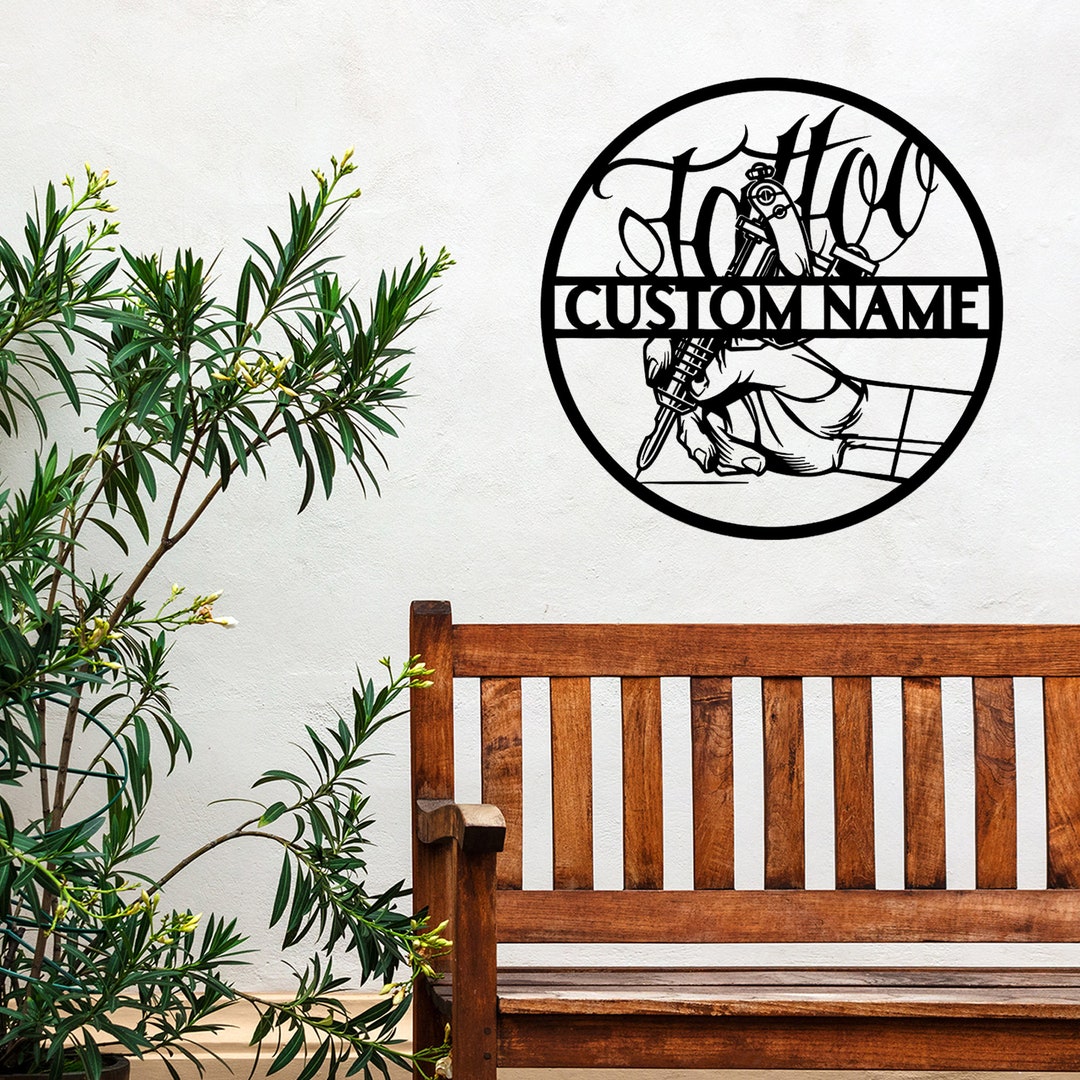 Custom Tattoo Metal Wall Led Sign-tattoo Metal Wall Art-tattoo Metal ...