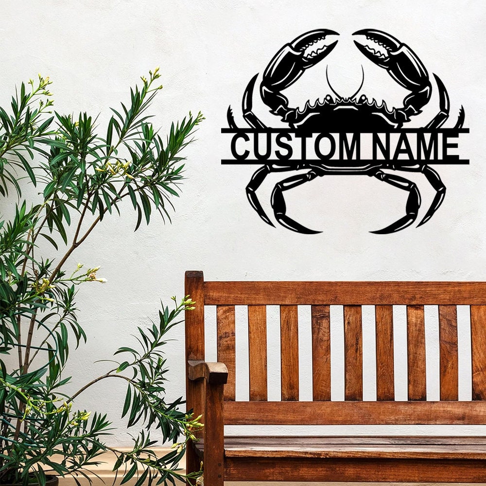 Custom Crab Metal Wall Signs-personalized Crab Metal Wall Art-crab ...