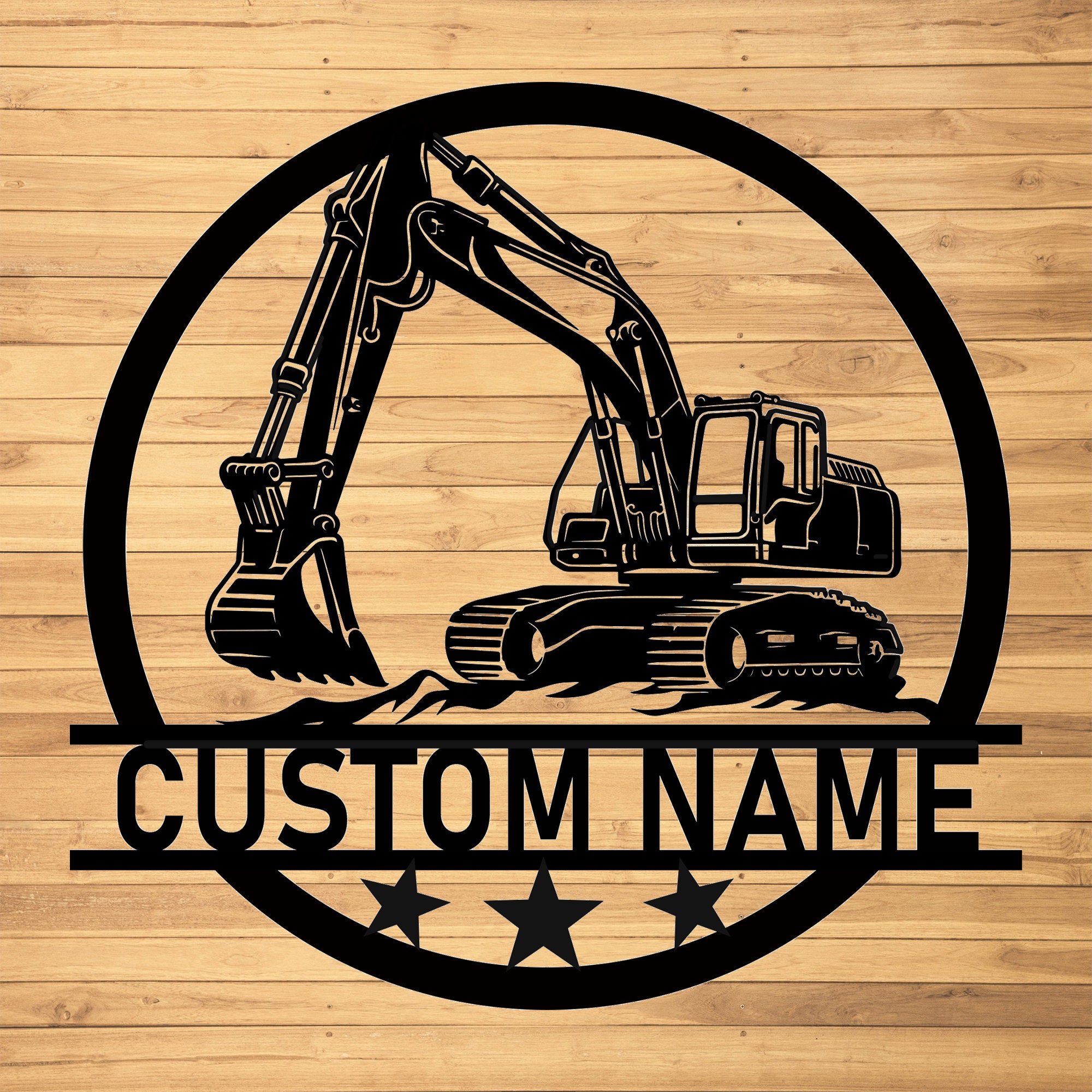 Custom Excavator Metal Wall Sign-personalized Excavator Metal Wall Art ...