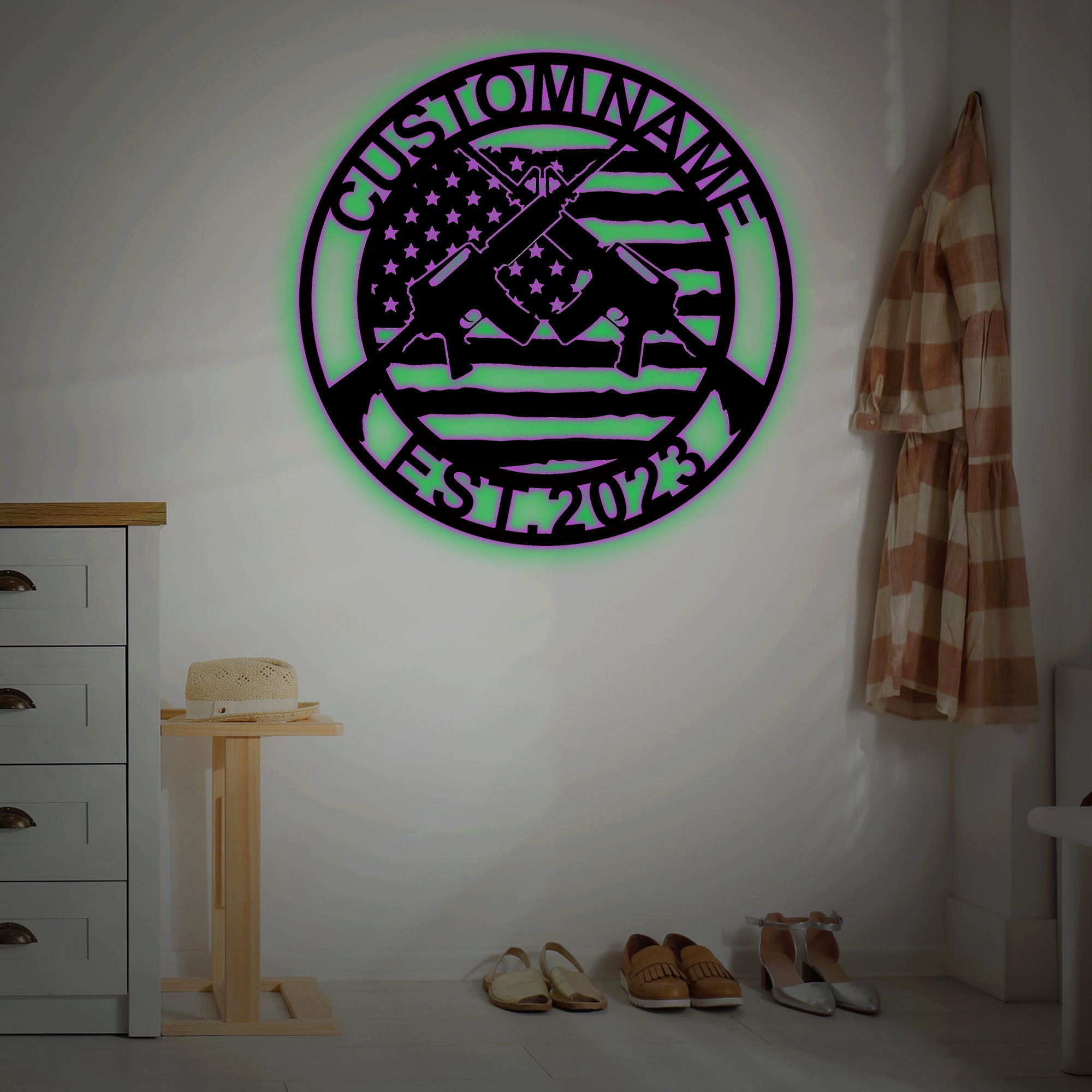 Custom Gun Metal Wall Sign-personalized Gun Metal Wall Art-gun Metal ...