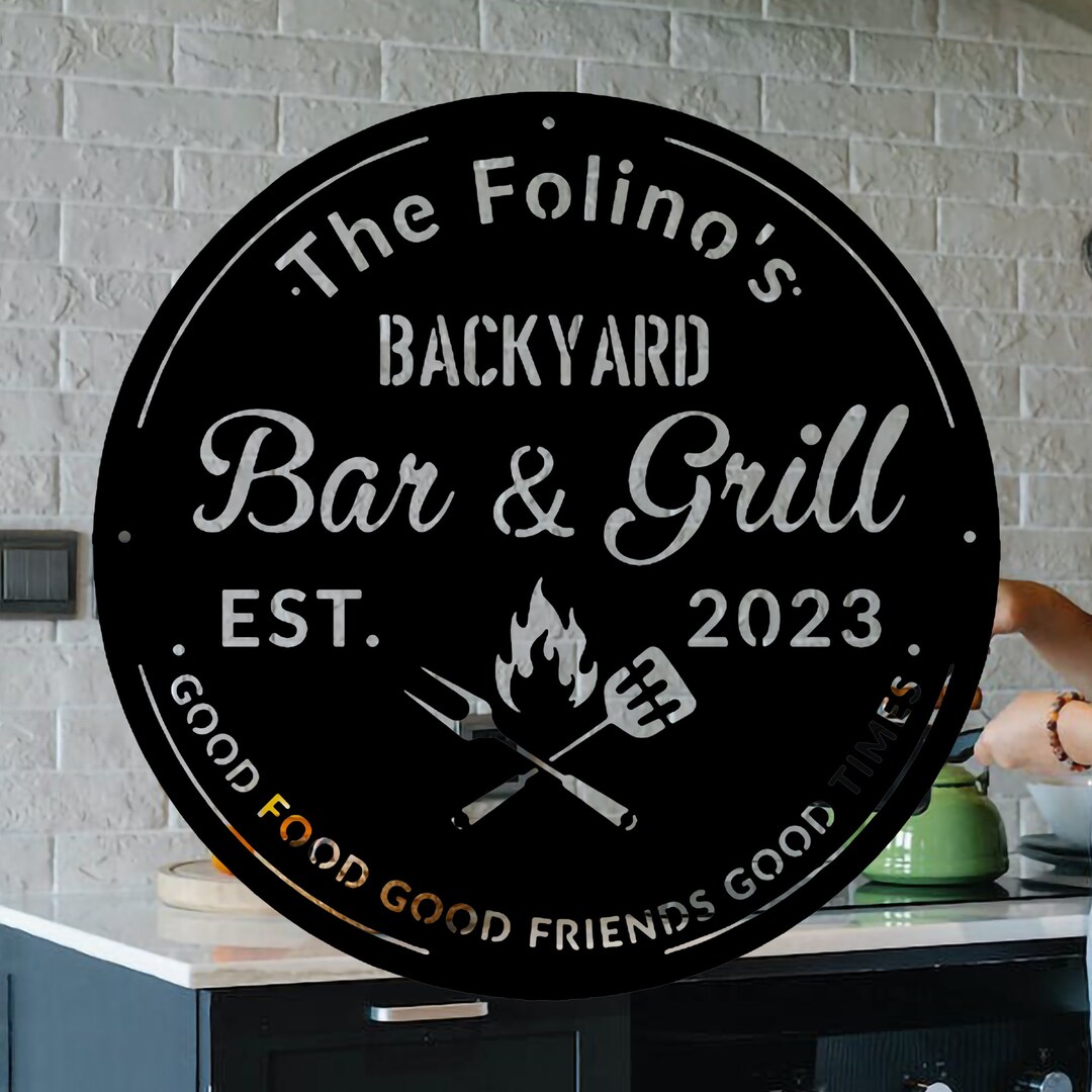 Custom Bar and Grill Metal Wall Led Signs-bbq Metal Wall - Etsy