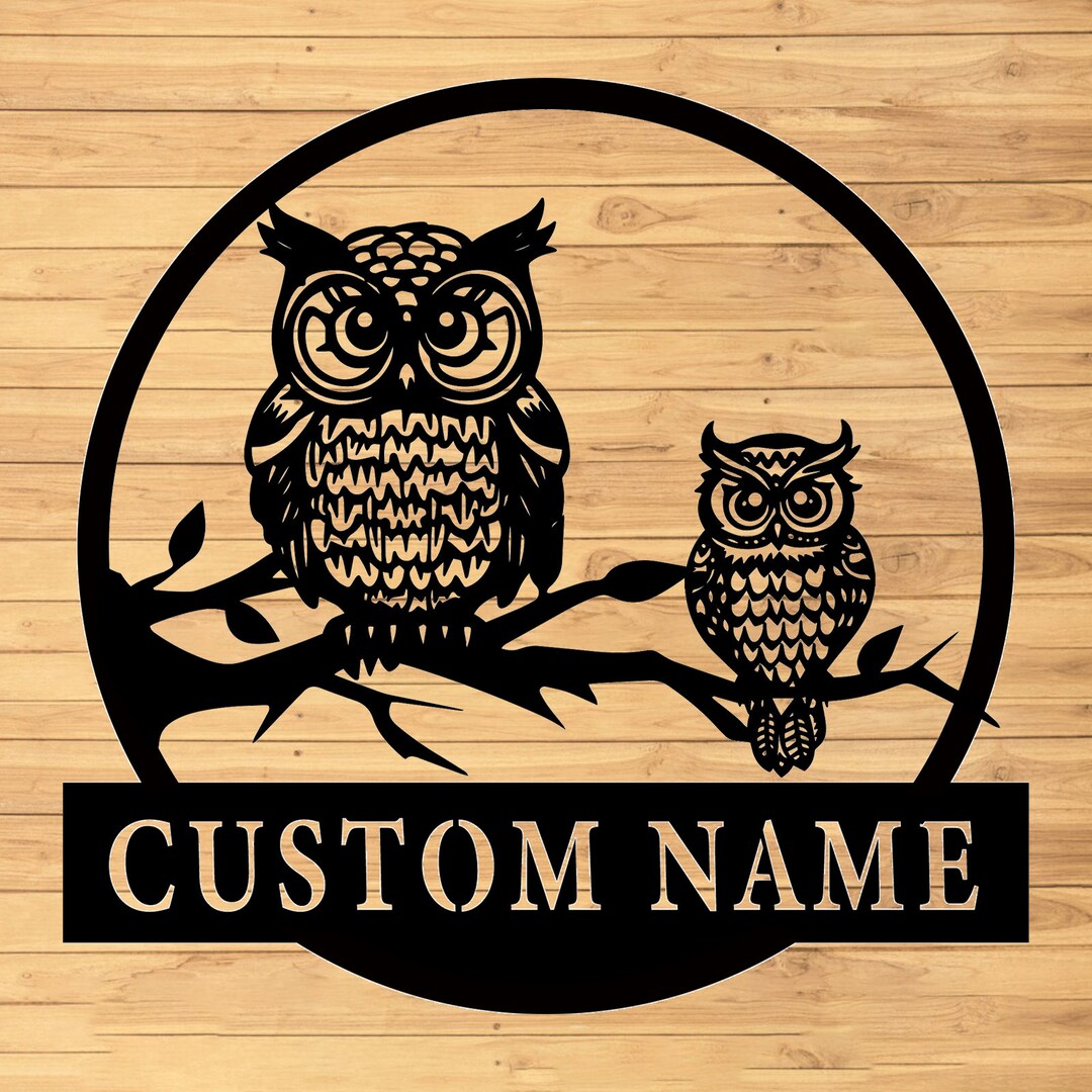 Custom Owl Metal Wall Signs-personalized Owl Metal Wall Art-couple Owl ...