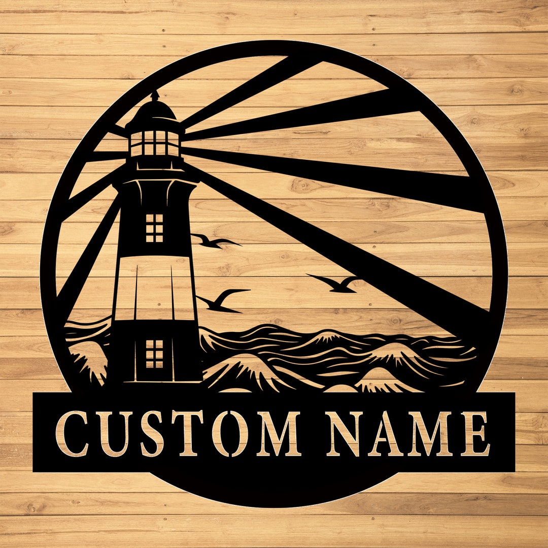 Custom Lighthouse Metal Wall Sign-personalized Lighthouse Metal Art ...