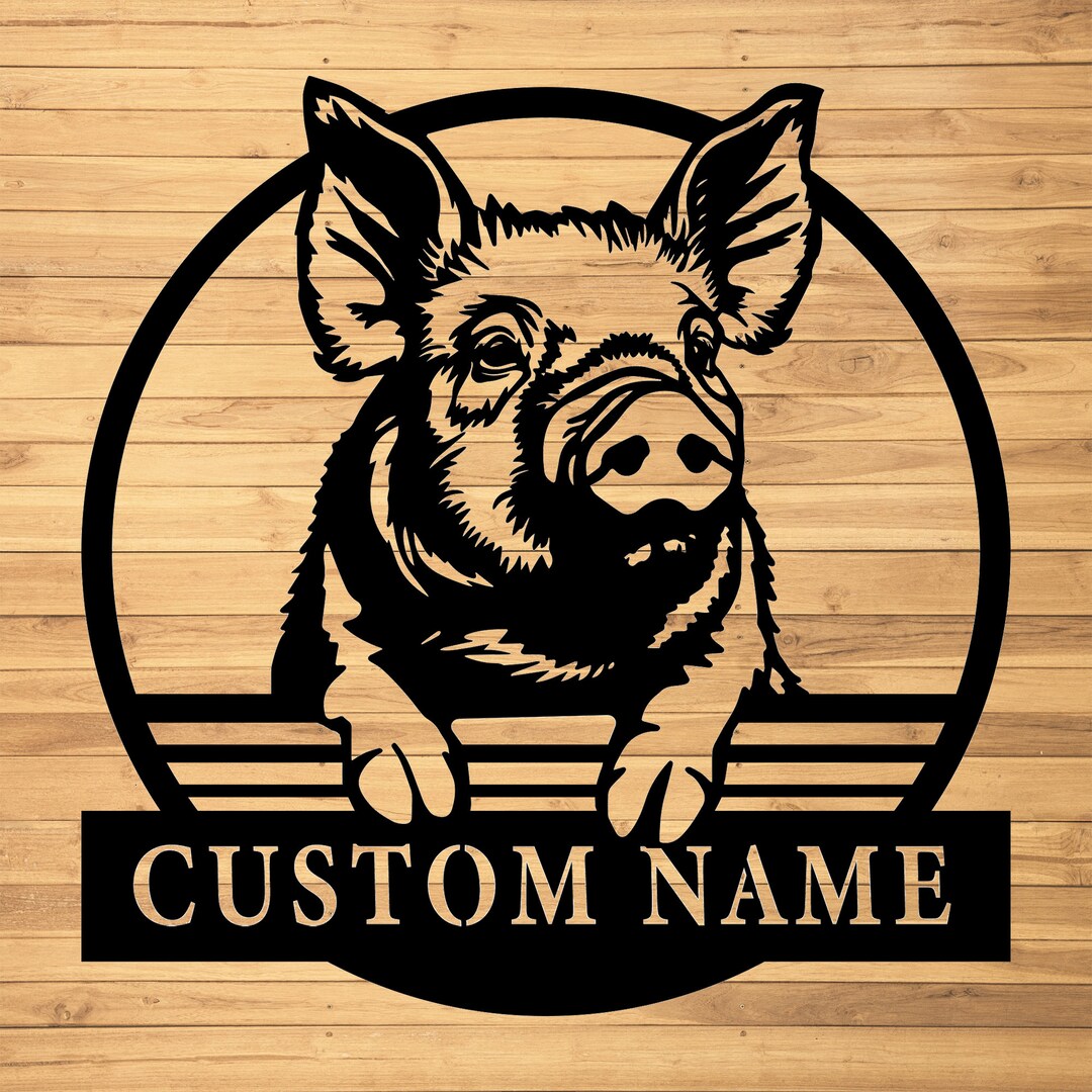 Custom Pig Metal Wall Signs-personalized Pig Metal Wall Art-pig Metal ...