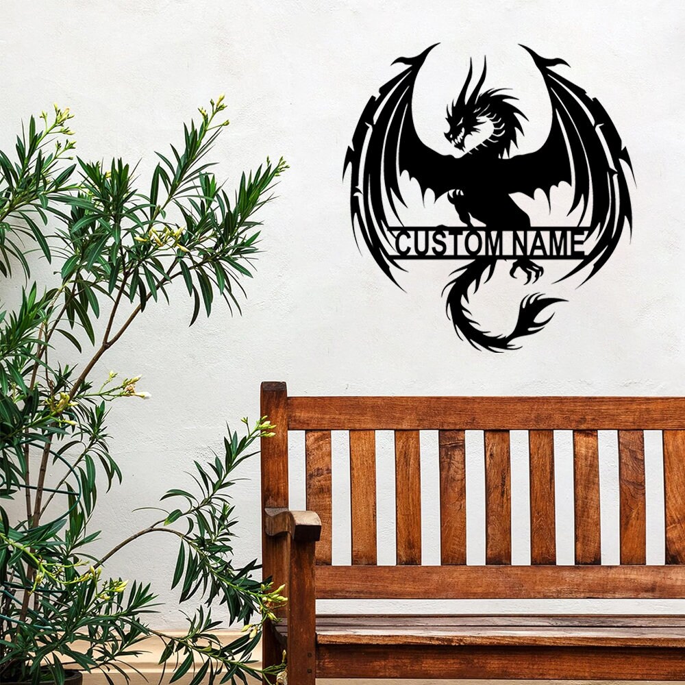 Custom Dragon Metal Wall Sign-personalized Dragon Metal Wall Art-dragon ...