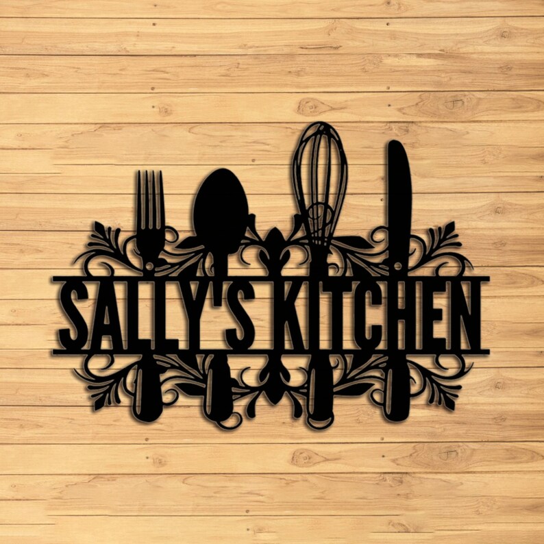 Custom Kitchen Metal Wall Led Sign-personalized Kitchen Metal - Etsy