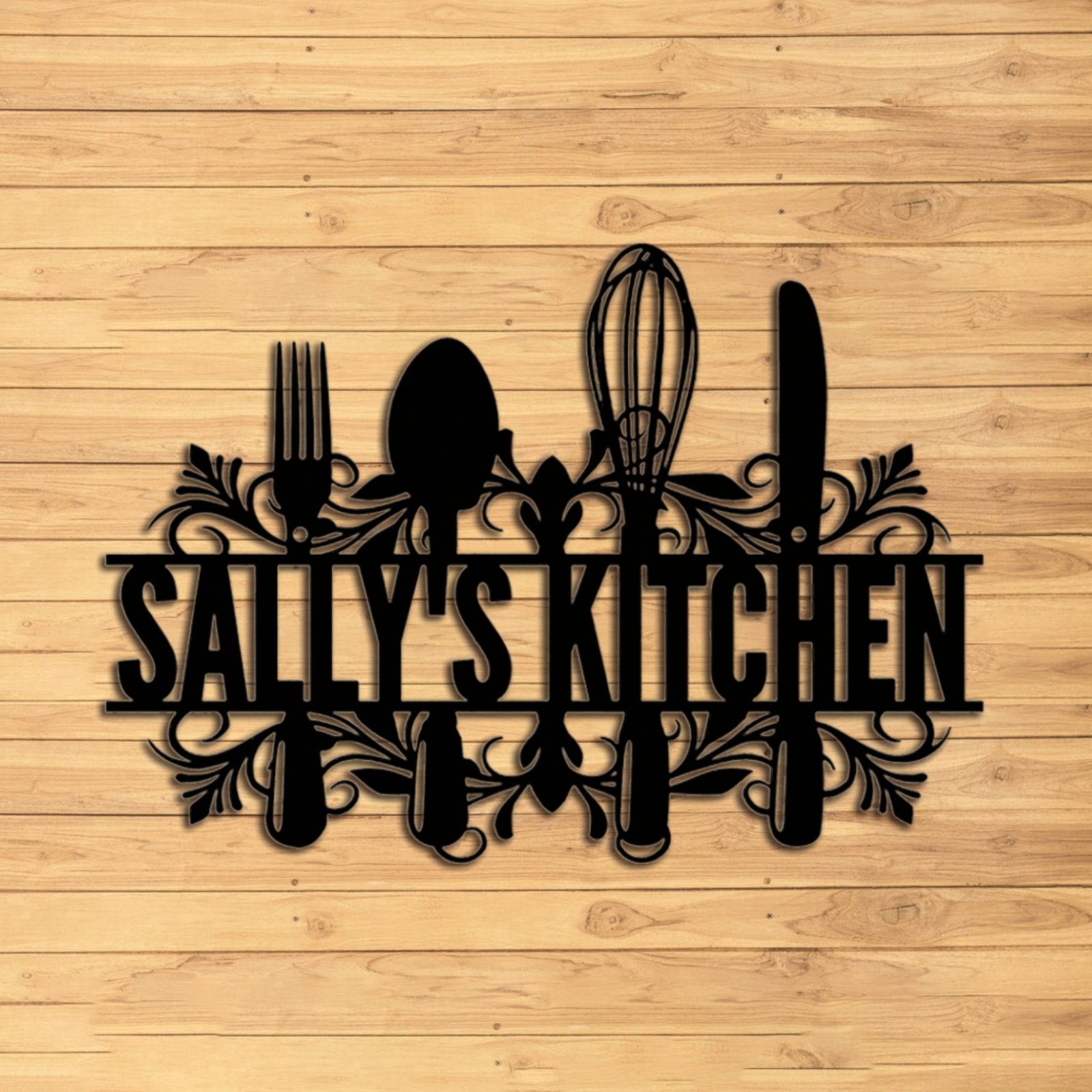 Custom Kitchen Metal Wall Led Sign-personalized Kitchen Metal - Etsy