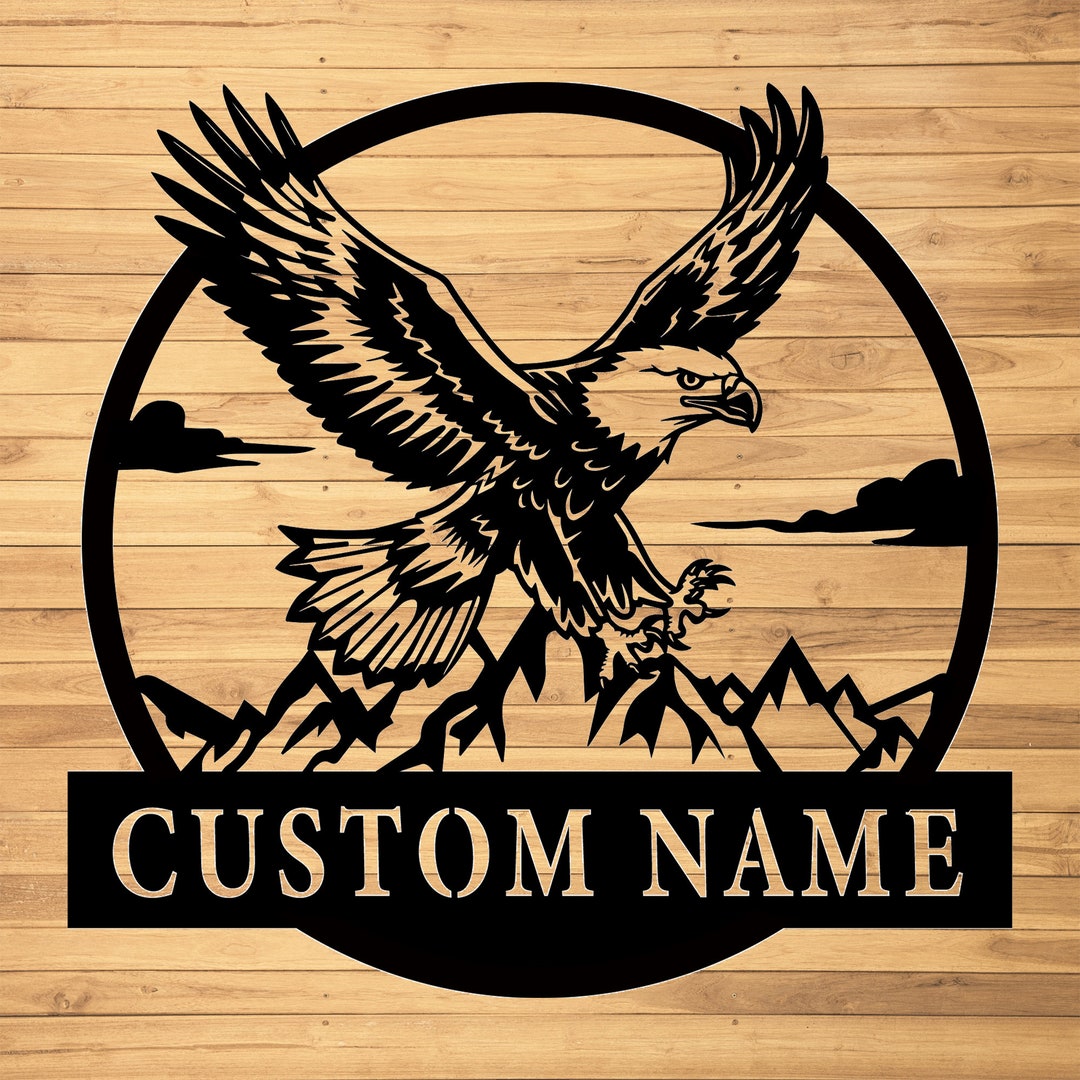 Custom Eagle Metal Wall Sign-personalized Eagle Metal Wall Art-eagle ...
