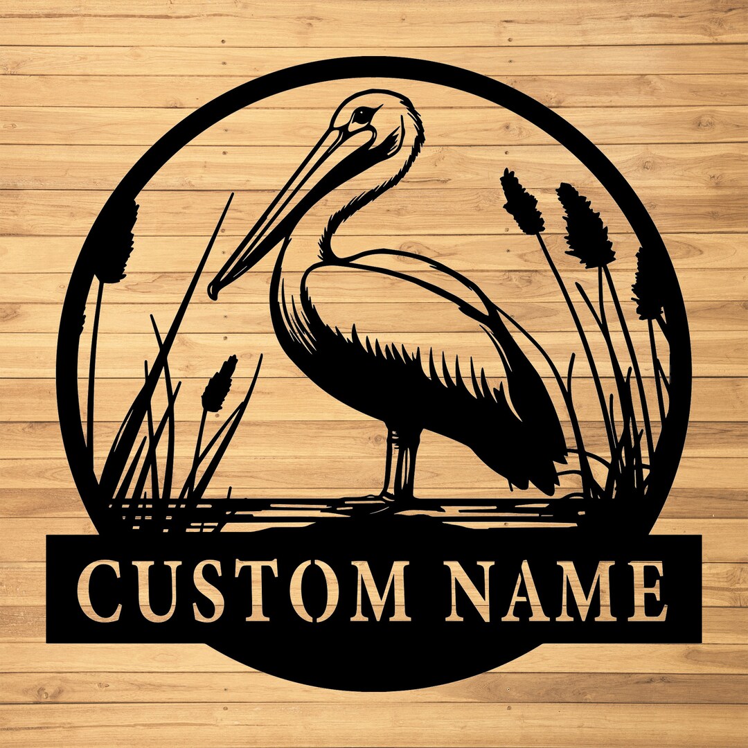 Custom Pelican Metal Wall Sign-personalized Pelican Metal Wall Art ...
