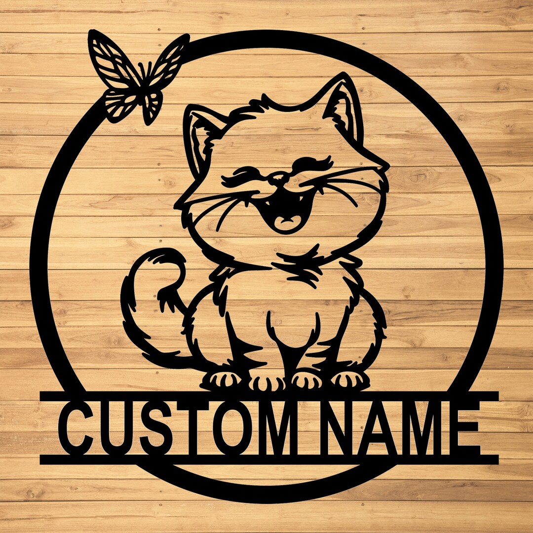 Custom Cat Metal Wall Signs-personalized Cat Metal Wall Art-cat Lovers ...