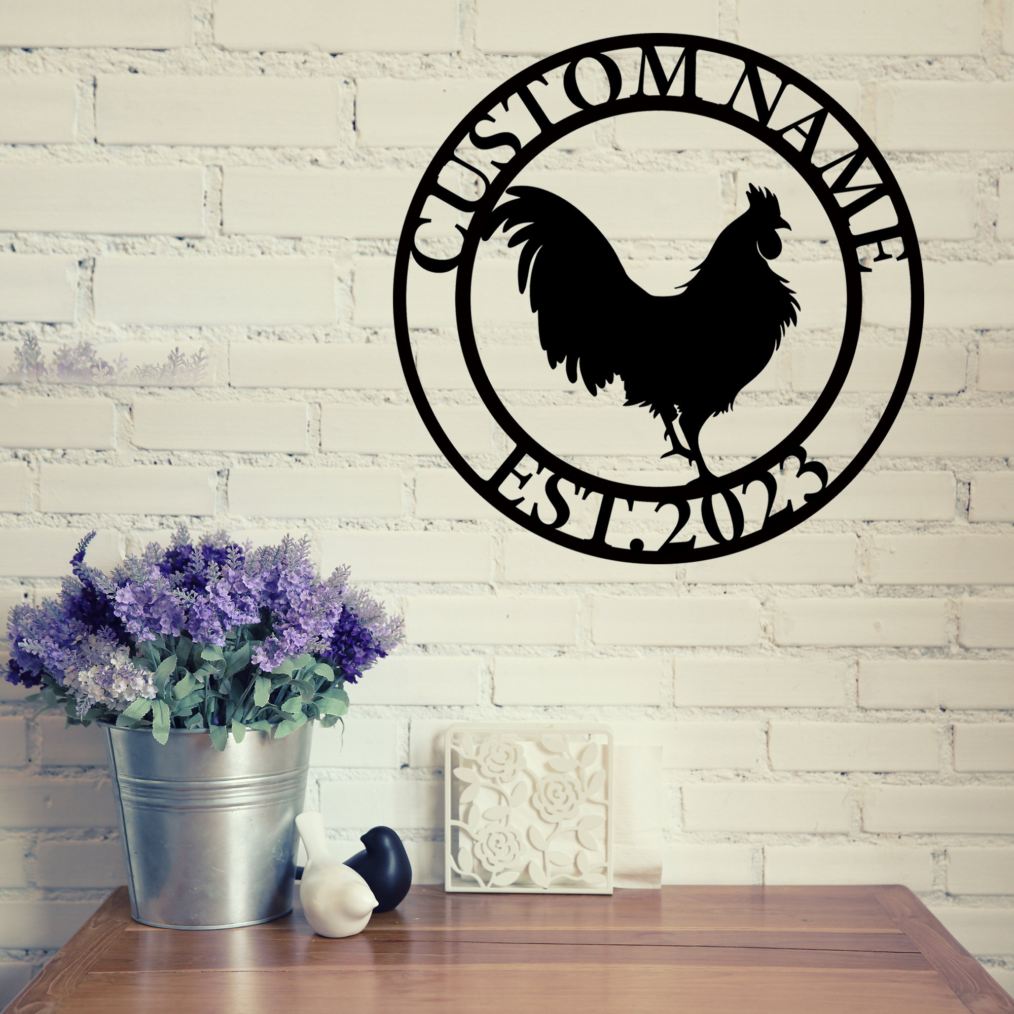 Custom Rooster Metal Wall Signs-personalized Rooster Metal Wall Art ...