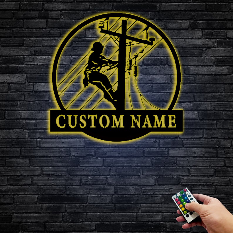 Custom Lineman Metal Wall Sign-personalized Lineman Metal Wall Art ...