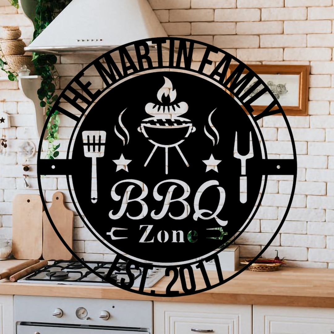 Custom Backyard BBQ Metal Wall Led Signs-bbq Metal Wall - Etsy
