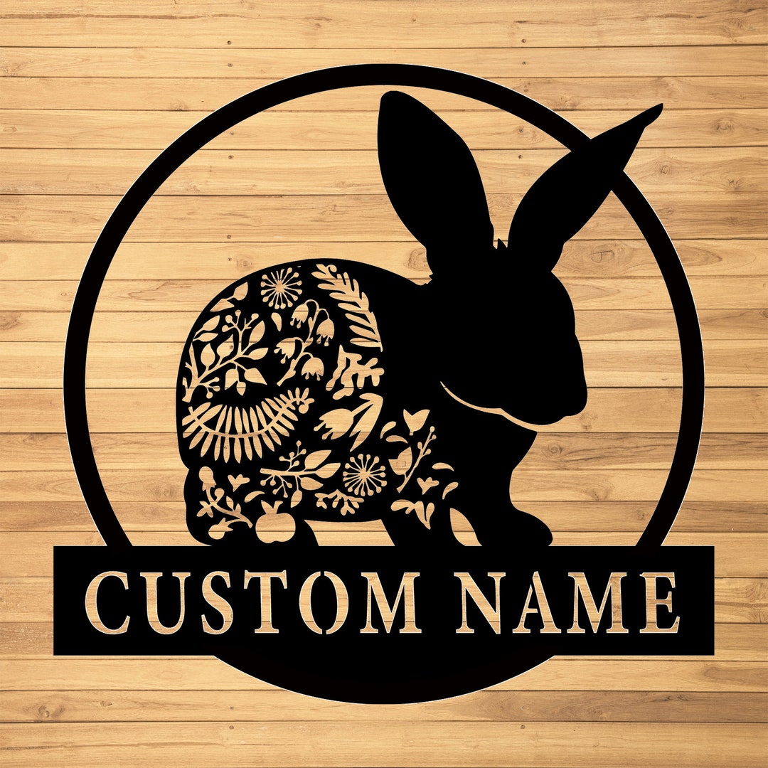 Custom Rabbit Metal Wall Signs-personalized Rabbit Metal Wall Art ...