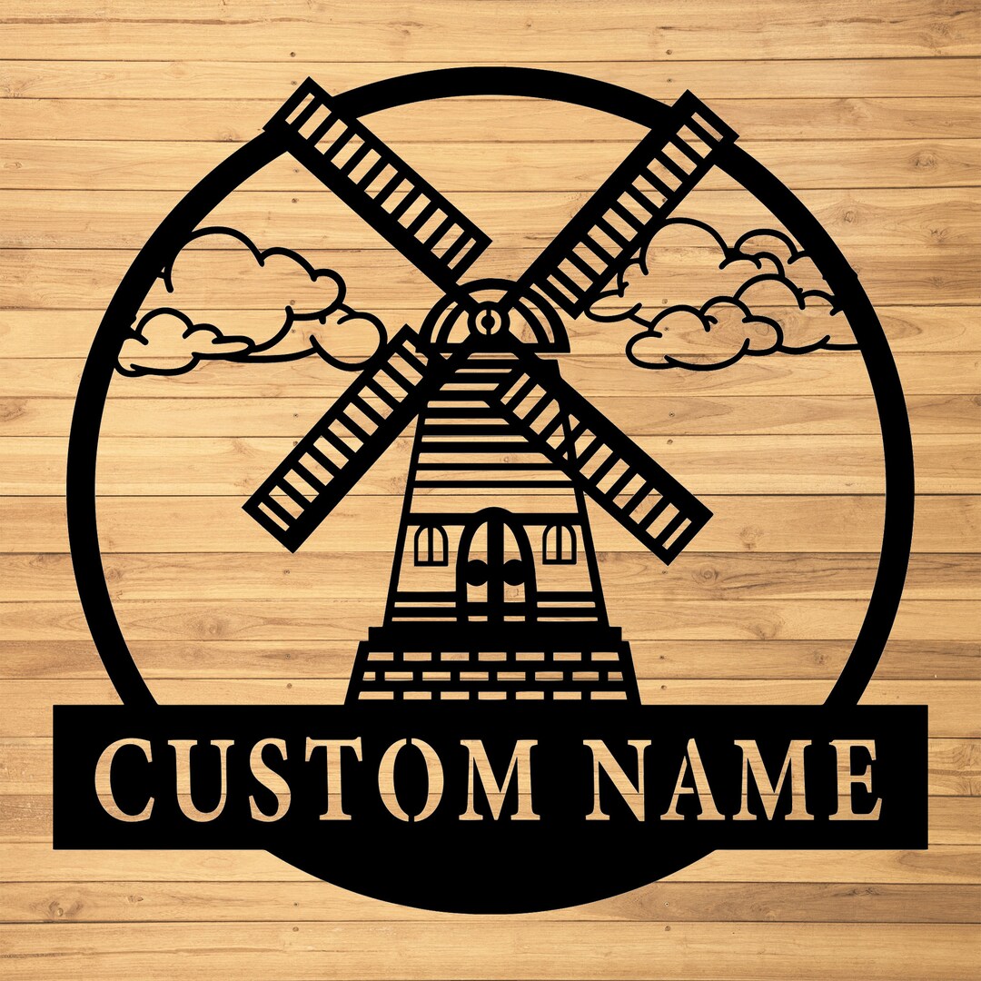 Custom Windmill Metal Wall Sign-personalized Windmill Metal Wall Art ...