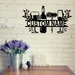 Custom Wine Metal Wall Signs-personalized Wine Metal Wall Art ...