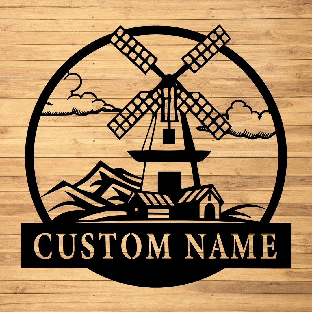 Custom Windmill Metal Wall Sign-personalized Windmill Metal Wall Art ...