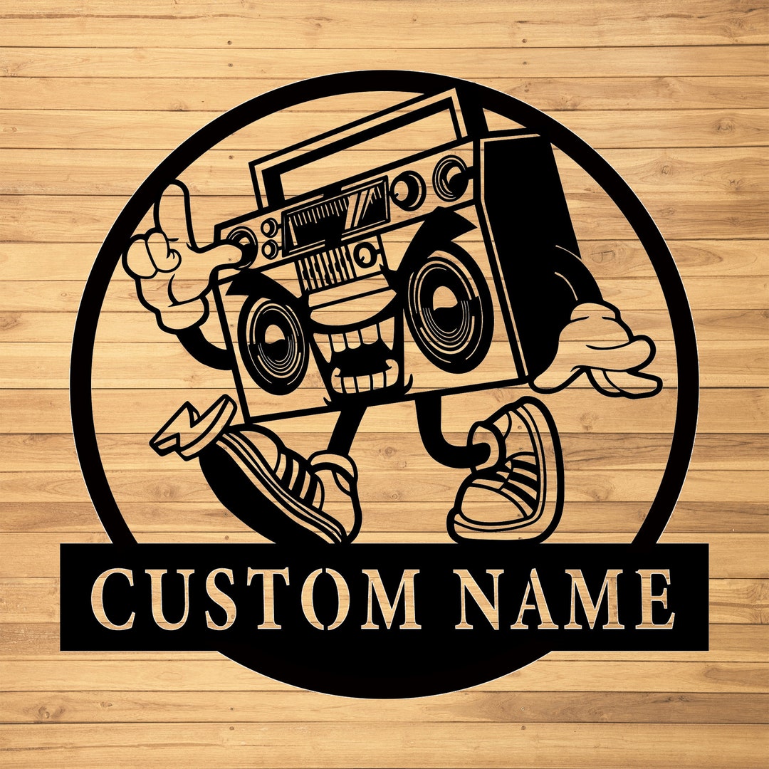 Custom Boombox Metal Wall Sign-personalized Boombox Metal Wall Art ...