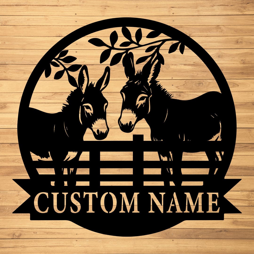 Custom Donkey Metal Wall Sign-personalized Donkey Metal Wall Art-donkey ...