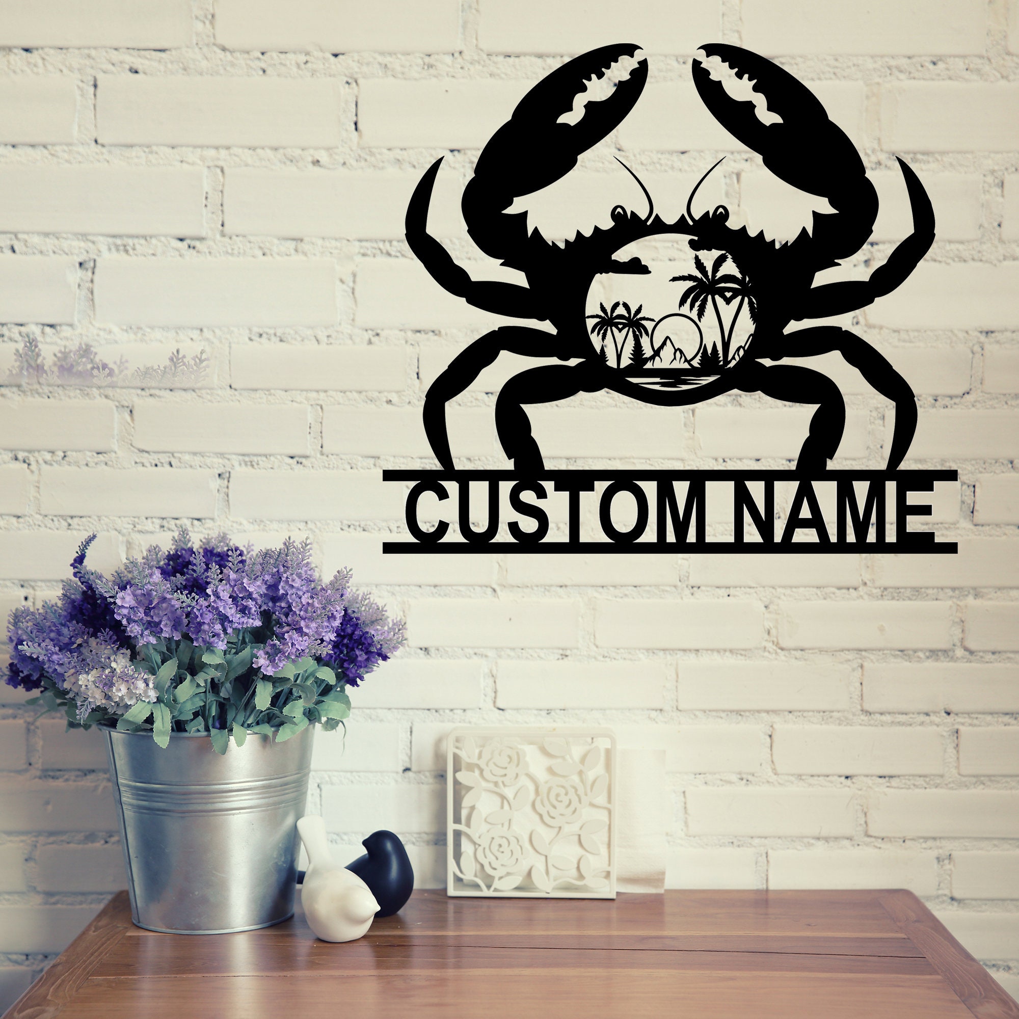 Custom Crab Metal Wall Signs-personalized Crab Metal Wall Art-crab ...