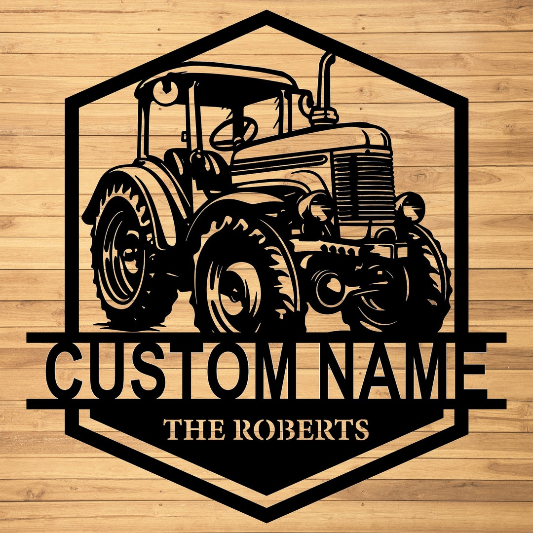 Custom Tractor Metal Wall Signs-personalized Tractor Metal Wall Art ...