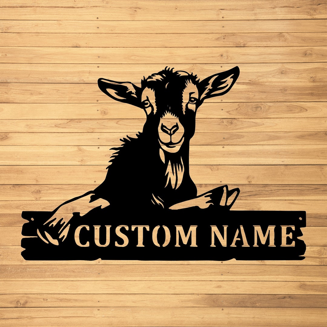 Custom Goat Metal Wall Signs-personalized Goat Metal Wall Art-goat ...