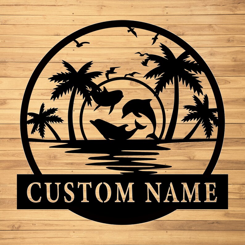 Custom Dolphin Metal Wall Signs-personalized Dolphin Metal Wall Art ...