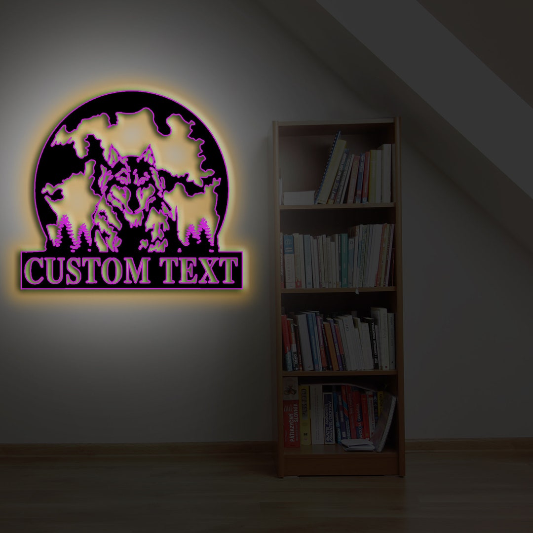 Custom Wolf Metal Wall Sign-personalized Wolf Metal Wall - Etsy
