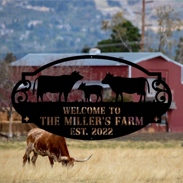 Metal Cow Sign - Etsy