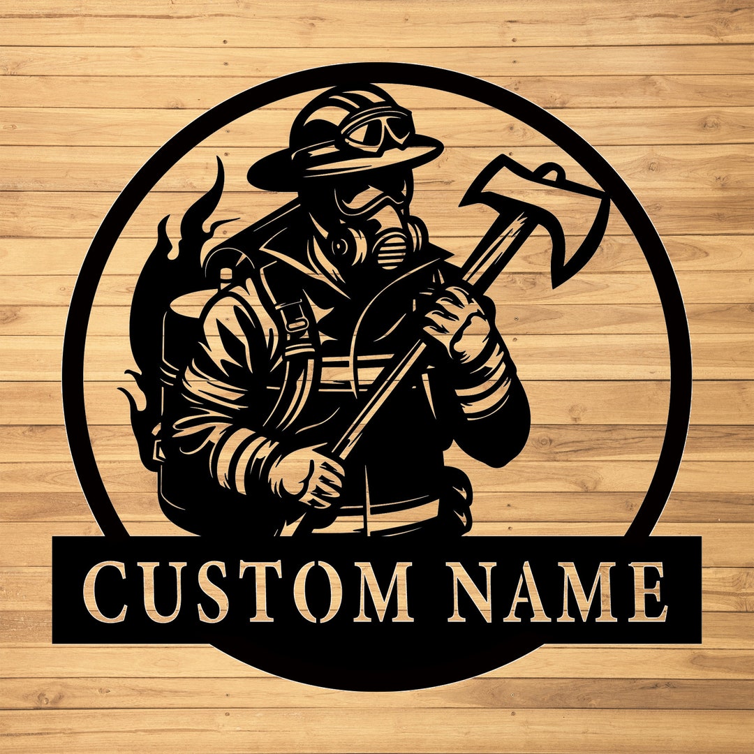 Custom Firefighter Metal Sign-fireman Metal Wall Art-personalized ...