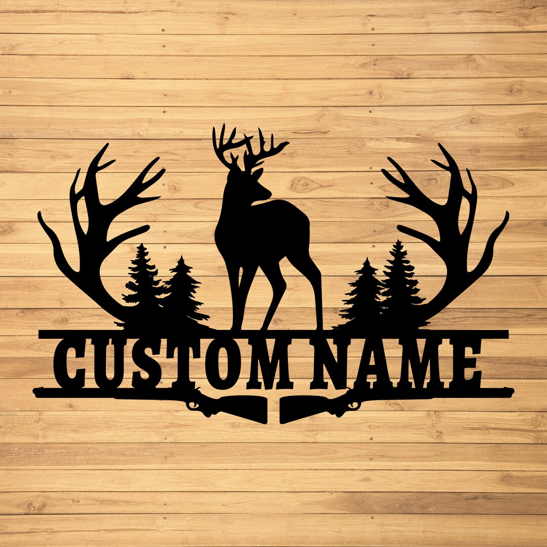 Personalized Deer Metal Wall Sign-custom Deer Metal Wall Art-deer Metal ...