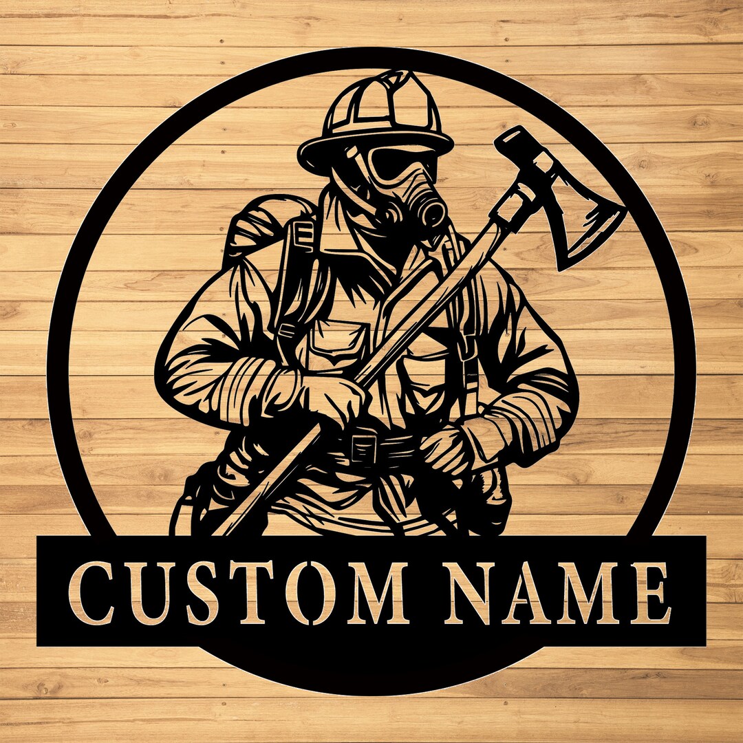 Custom Firefighter Metal Sign-fireman Metal Wall Art-personalized ...