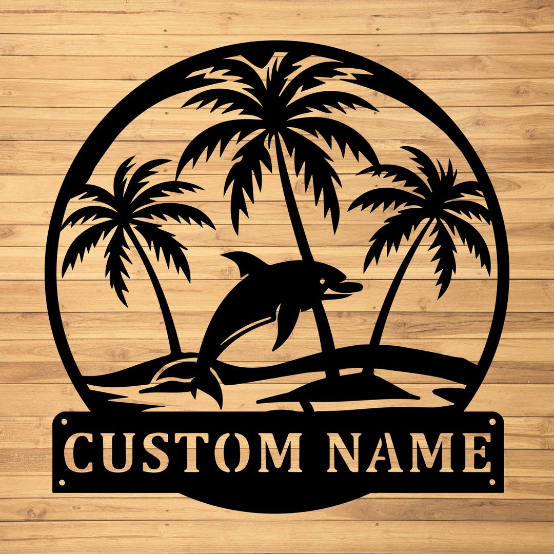 Custom Dolphin Metal Wall Signs-personalized Dolphin Metal Wall Art ...